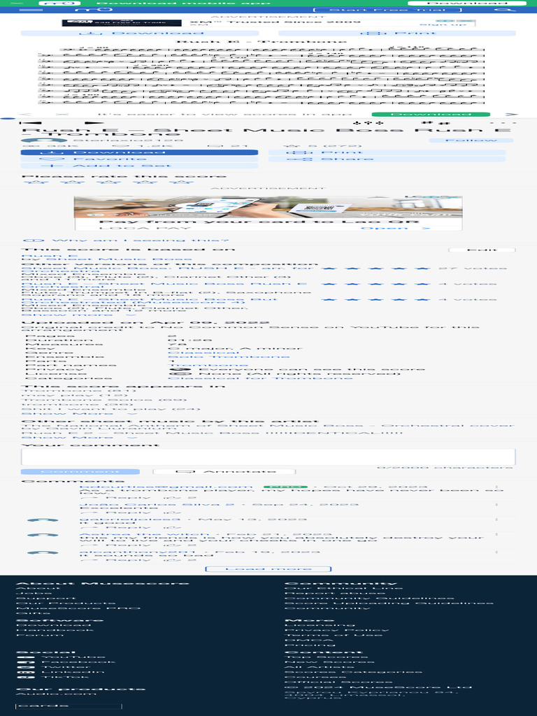 Rush E - Sheet Music Boss Rush E - Trombone Sheet Music For Trombone ... Rush E - Sheet Music Boss Rush E - Trombone Sheet Music For Trombone ...