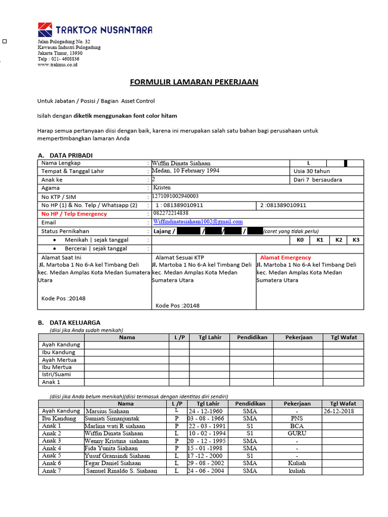 FLK Traktor Nusantara - Nama Lengkap | PDF