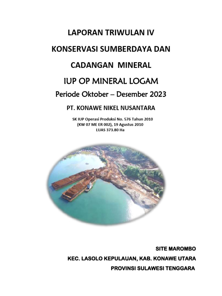 Laporan Konservasi PT KNN Triwulan IV 2023 | PDF | Sains & Matematika