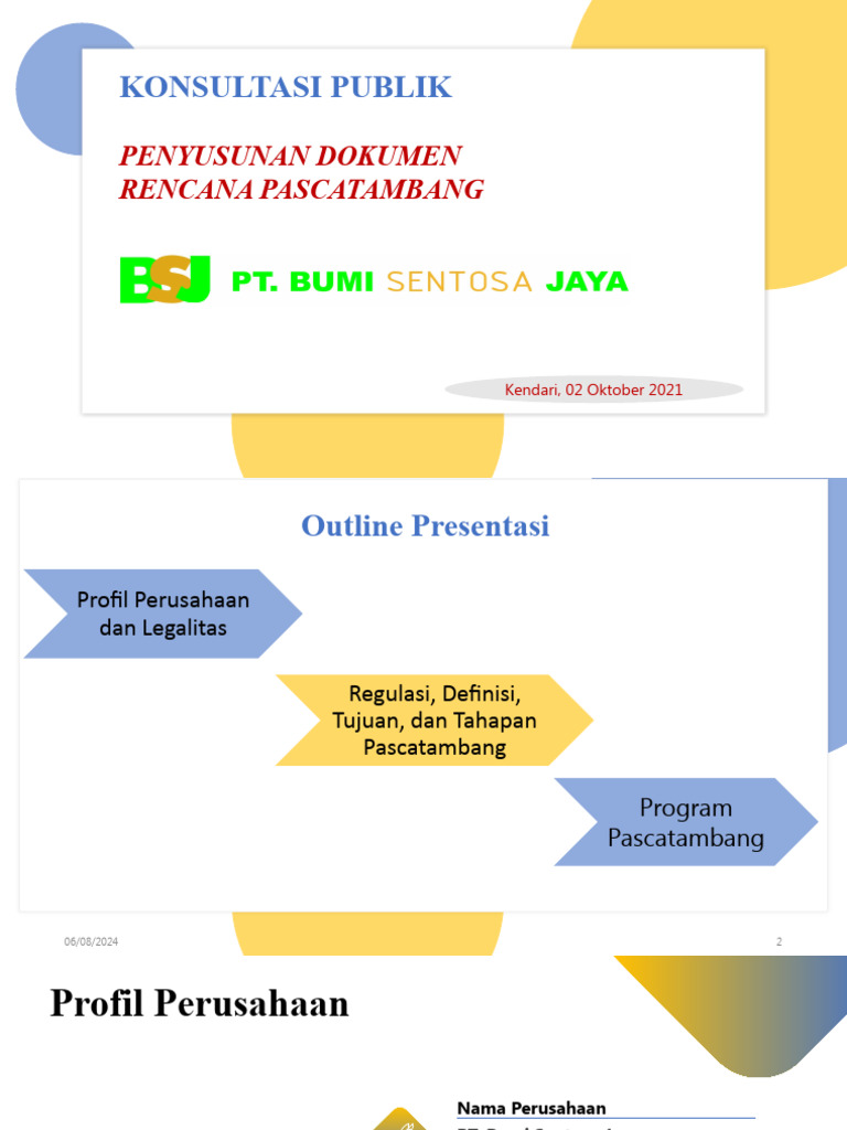 Konsultasi Publik RPT PT. BSJ | PDF