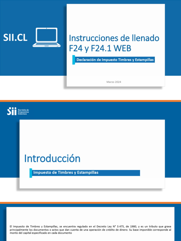 Instrucciones Llenado f24 f24-1 Sii | PDF | Impuestos | Bancos