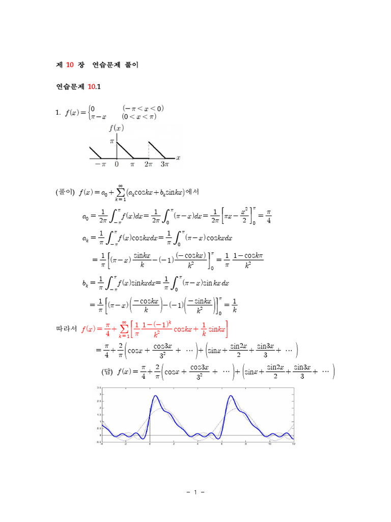 Talkfile 풀이집 공학수학core 10 Fourier해석with김2 Pdf