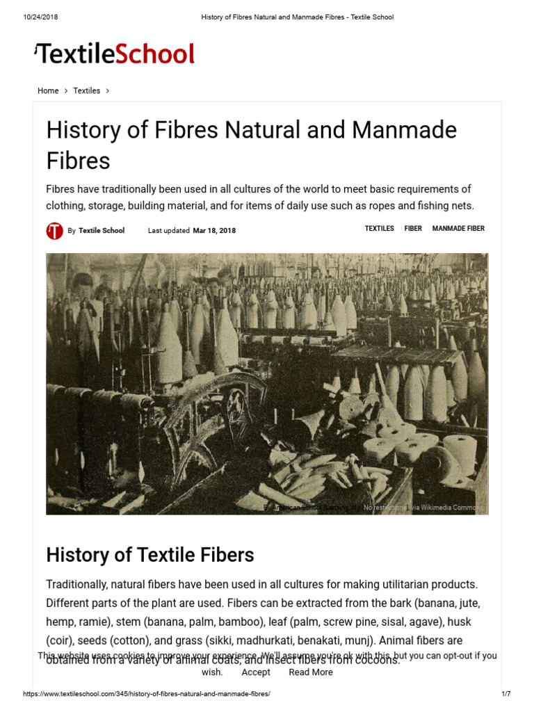 History of Fibres Natural and Manmade Fibres - Textile School | PDF ...