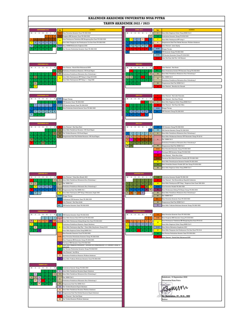 Kalender Akademik UMP 2022/2023 | PDF