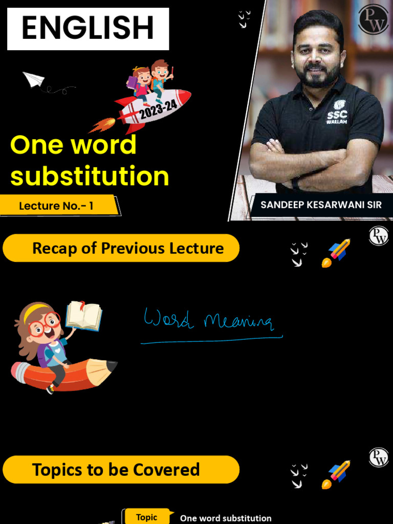 One Word Substitution 01 _ Class Notes | PDF | Polygamy | Omnipotence
