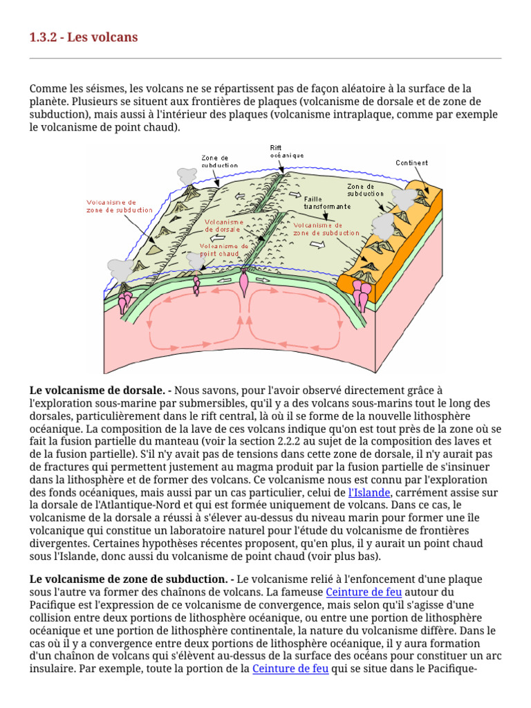 Types de volcanisme et leurs impacts | PDF | Volcan | Tectonique des ...