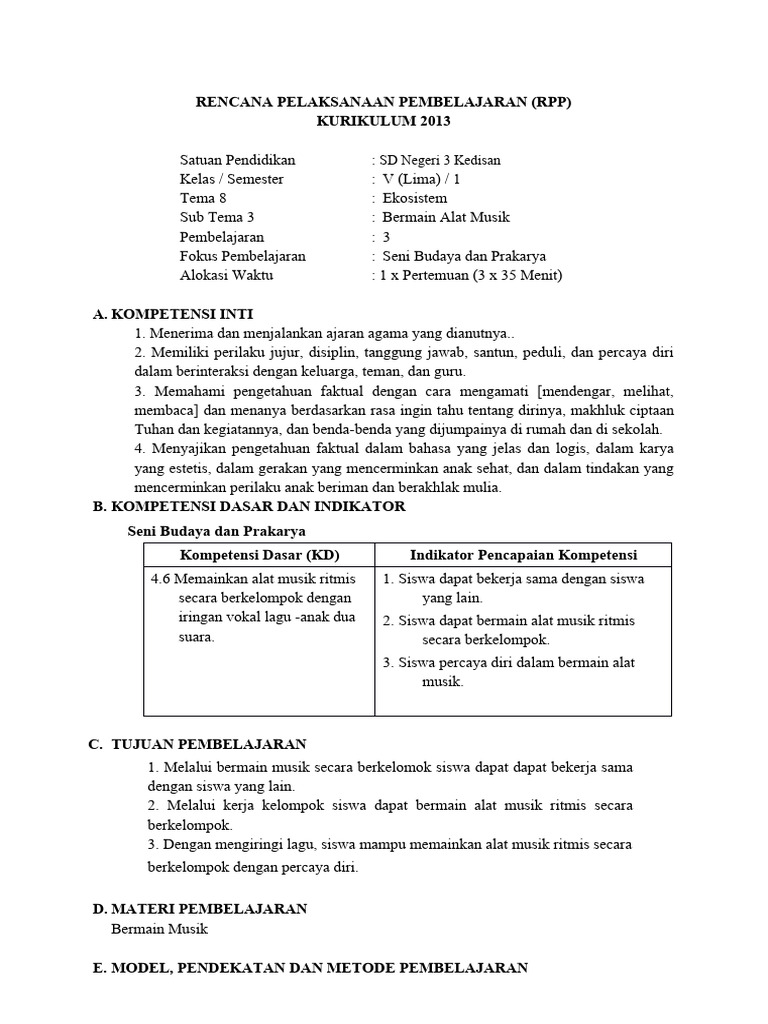 Lembar Kerja RPP PJBL | PDF | Karier & Perkembangan