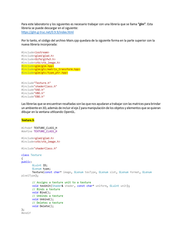 Laboratorio #7 - OpenGL - Programacion Grafica 2024 | PDF | Shader | Computer Programming