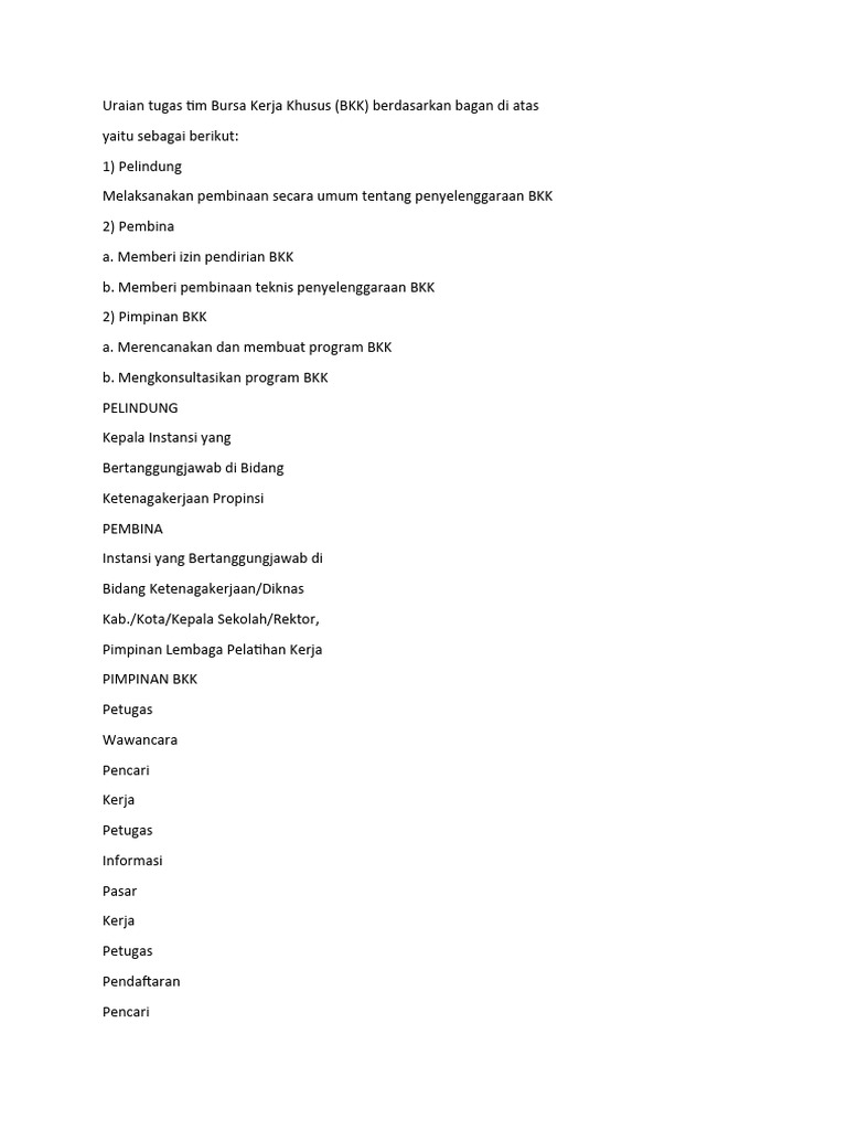 Uraian Tugas Tim Bursa Kerja Khusus | PDF | Bisnis | Pengelolaan Keuangan & Uang