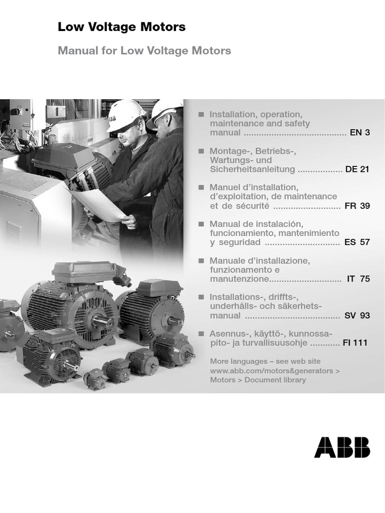 LV STD Motors Manual | PDF | Electric Motor | Insulator (Electricity)
