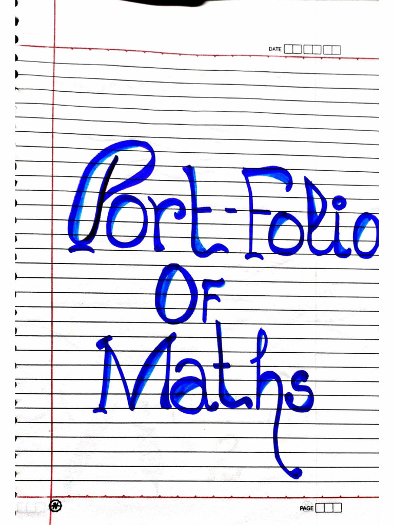 Maths Portfolio Sample | PDF