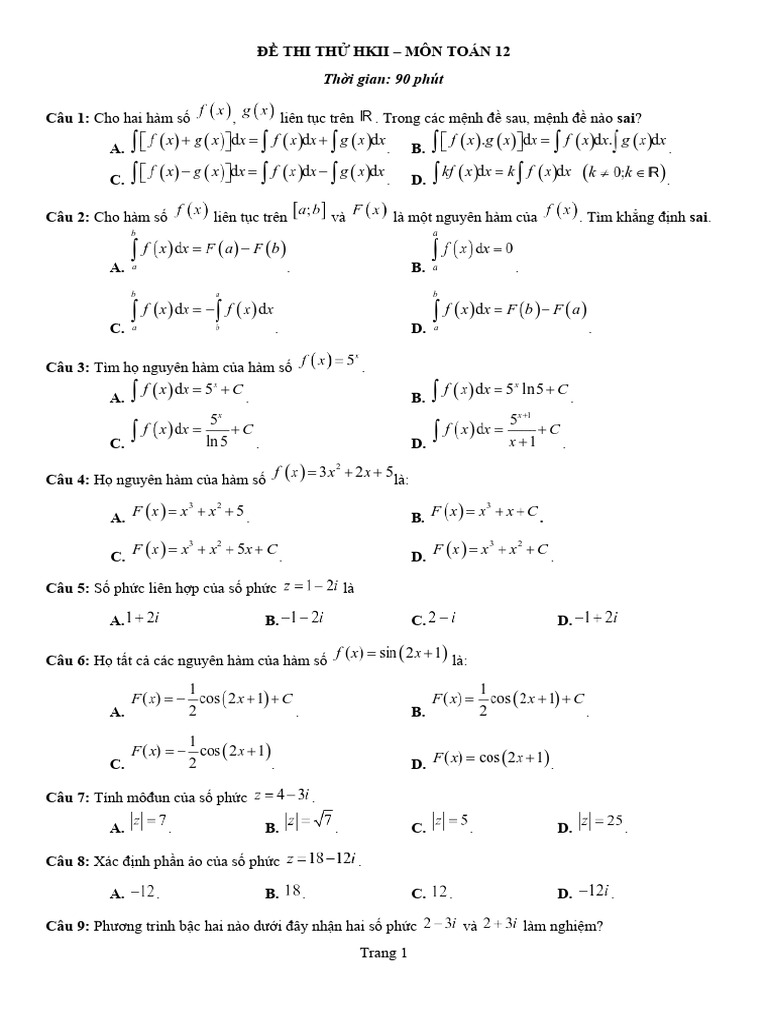 Bản sao ĐỀ THI THỬ HKII | PDF