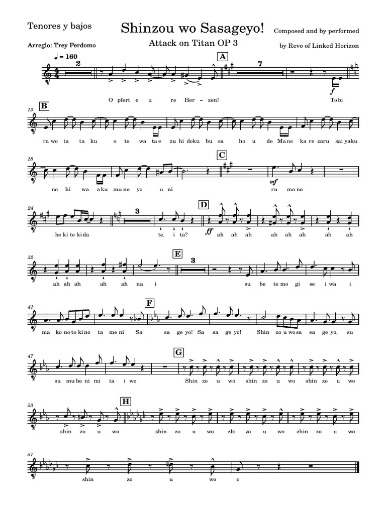 Sasageyo Coro-Tenores - y - Bajos | PDF