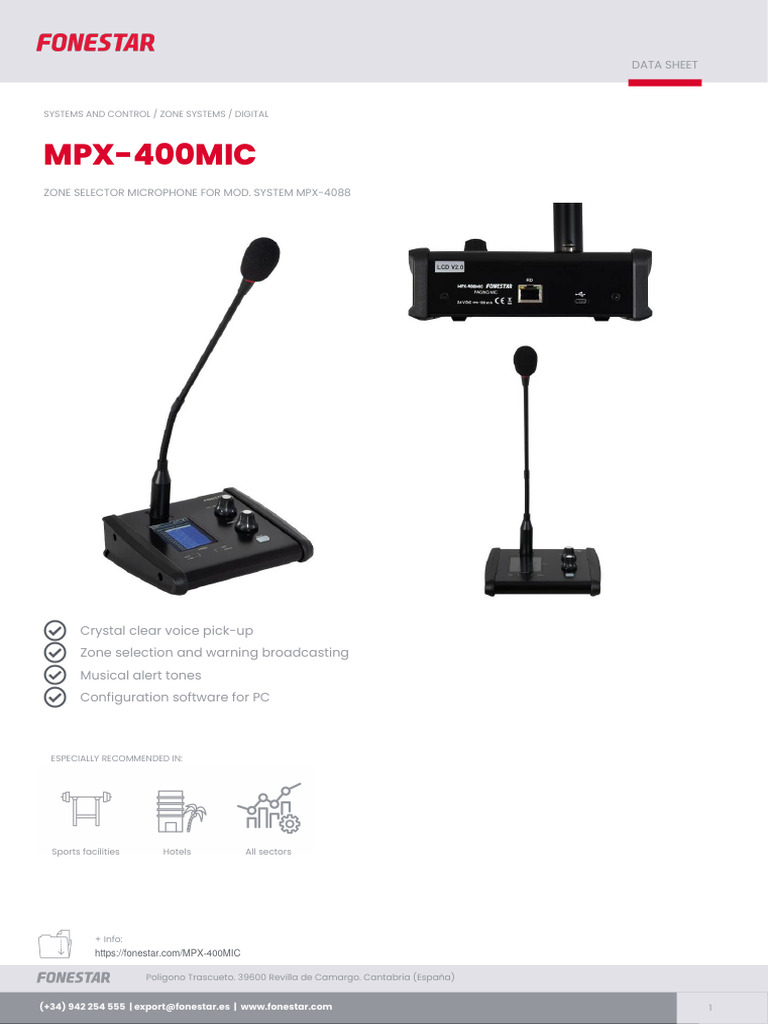 MPX-400MIC | PDF | Microphone | Information And Communications Technology
