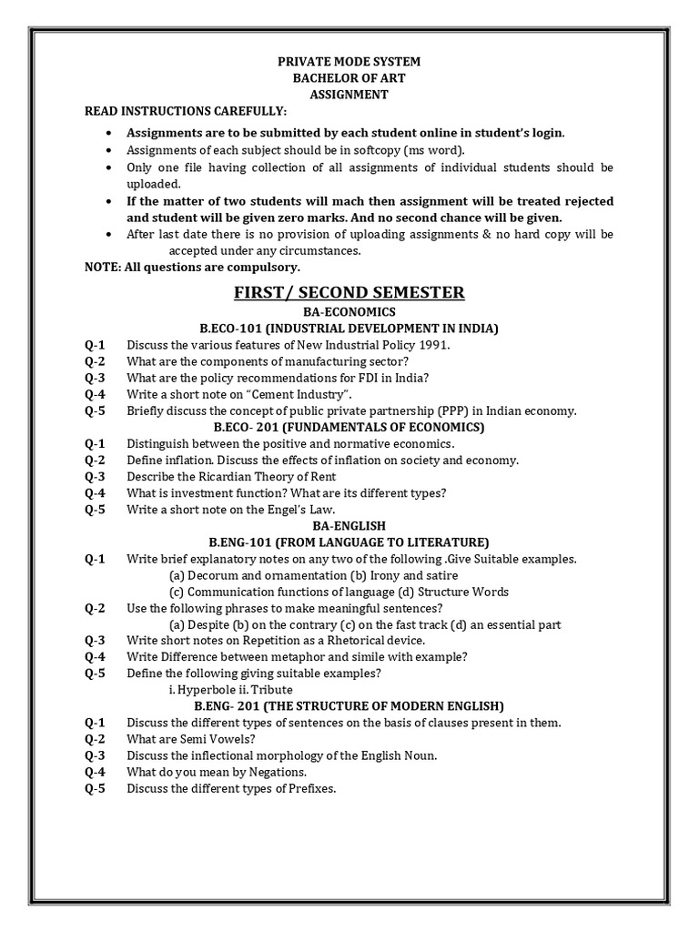 Assignment Ba 1 6 Sem Pdf Sociology Society