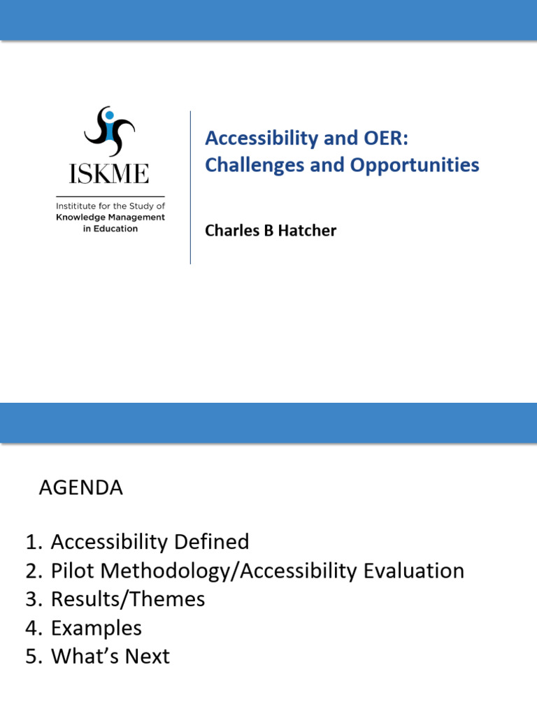 Accessibility and OER Challenges and Opportunities | PDF | Learning | Metadata