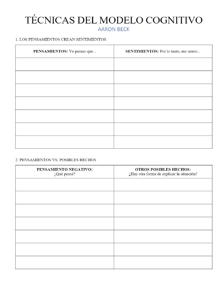 TECNICAS DEL MODELO COGNITIVO | PDF