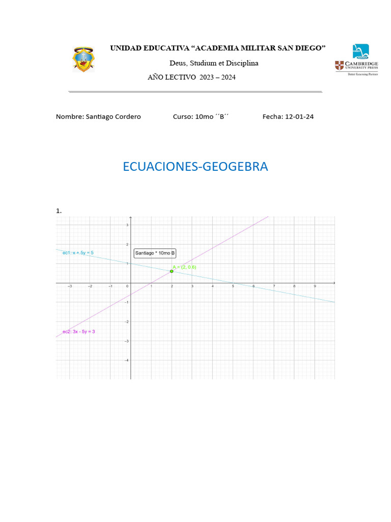 Tarea Geogebra | PDF | Ciencia y matemáticas