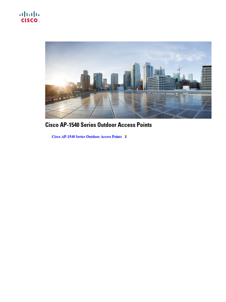 B Cisco AP 1540 Series Outdoor Access Points | PDF | Wireless Access ...