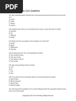 Exodus Bible Quiz with Answers | PDF | The Exodus | Book Of Exodus