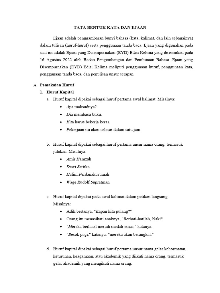 Panduan Ejaan dan Tata Bentuk Kata | PDF | Seni & Disiplin Bahasa | Kajian Bahasa Asing