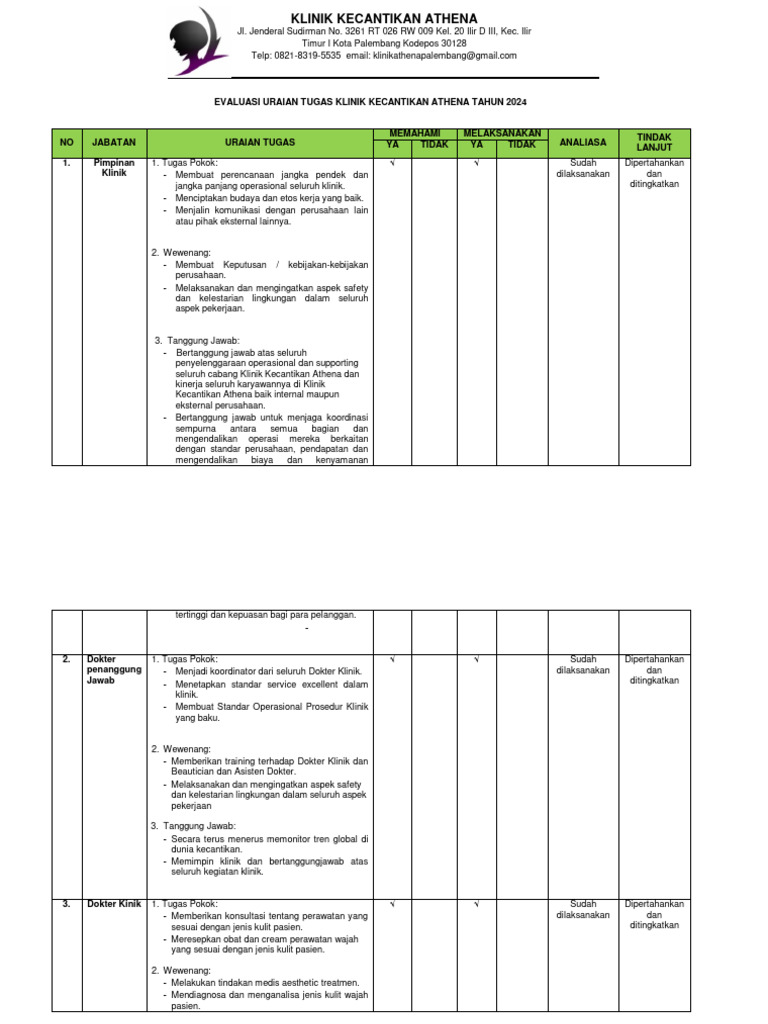 Evaluasi Urain Kerja | PDF | Bisnis