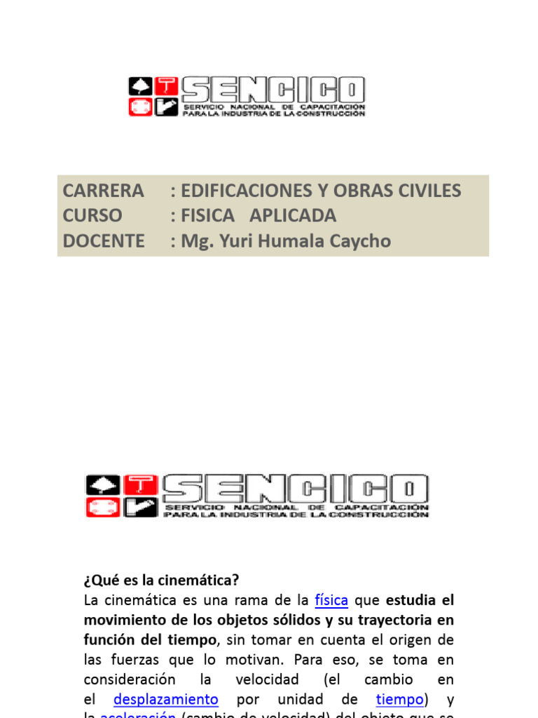 Clase 5 - Cinematica | PDF | Cinemática | Velocidad