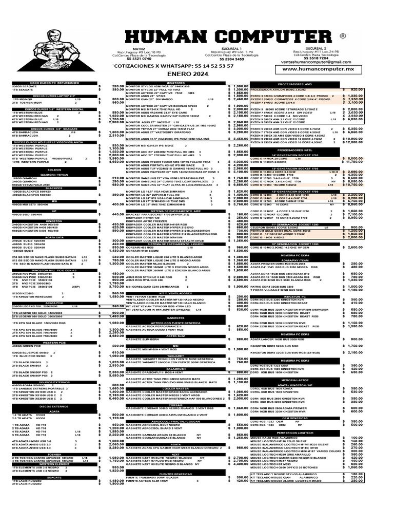 LISTA ENERO 2024 | Download Free PDF | Computer Engineering | X86 Architecture