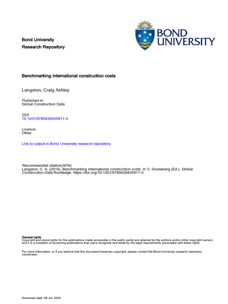 AM Benchmarking International Construction Costs | PDF | Purchasing ...
