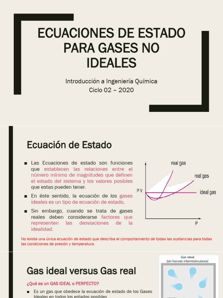 Ecuaciones de estado para gases reales | PDF | Gases | Moléculas