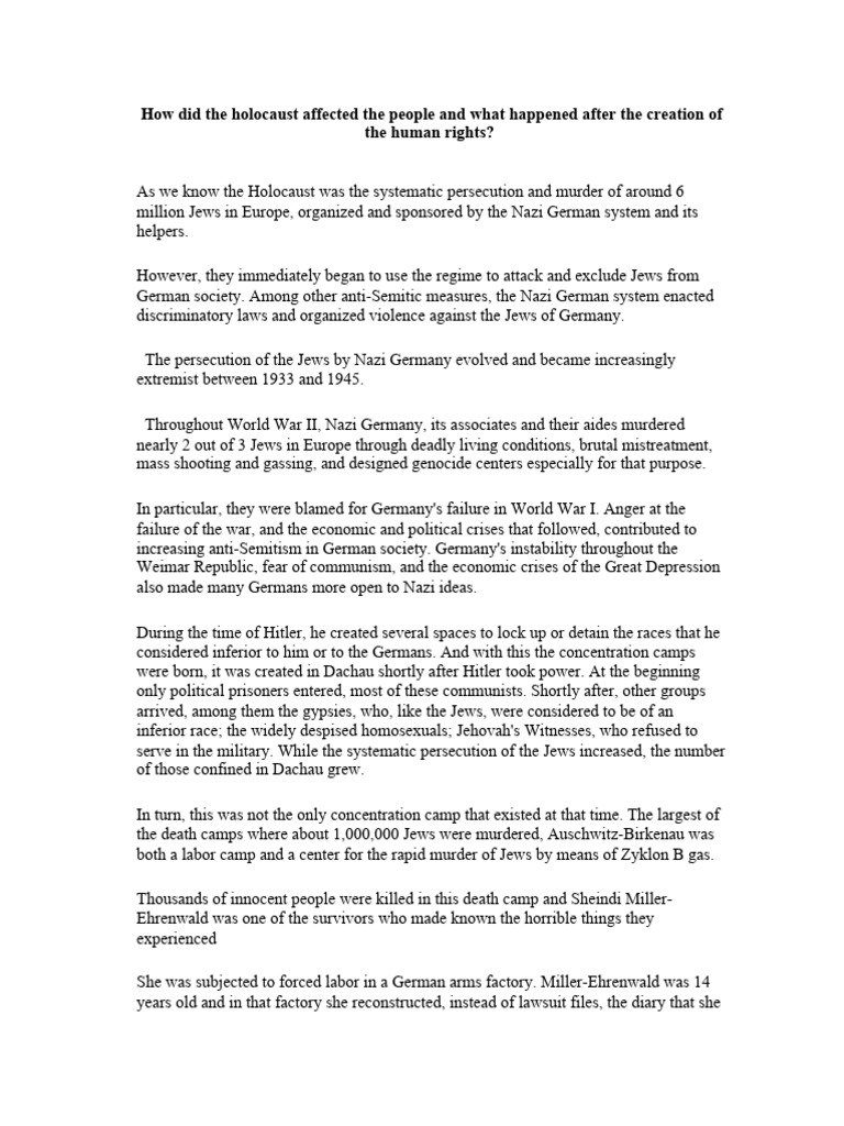 Holocaust Impact and Human Rights Evolution | PDF | Nazi Germany | The ...