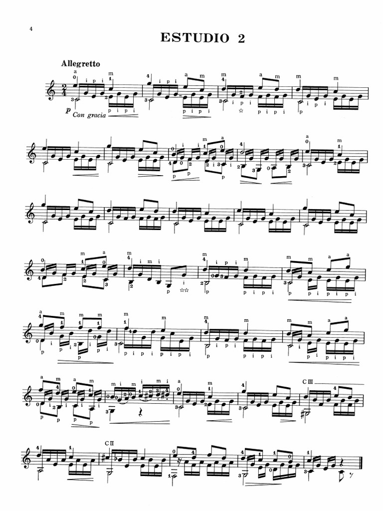 Score Sor Estudio 2 (Segovia) | PDF