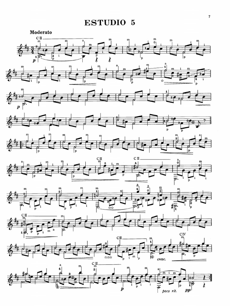 Score Sor Estudio 5 (Segovia) | PDF