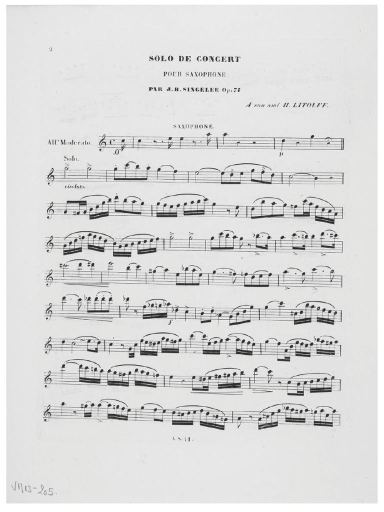 Solo de Concert No.1, Op.74 - Singelée Part | PDF