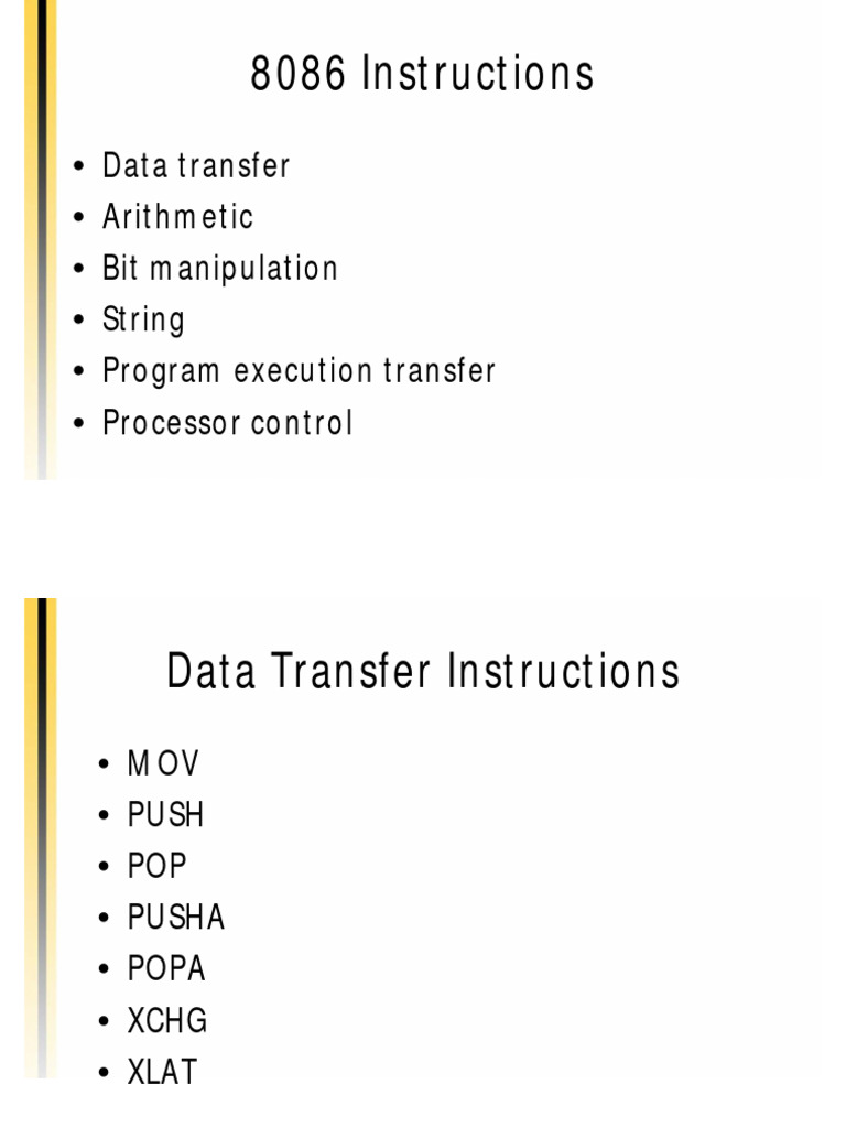 8086 Instructions | Download Free PDF | Computer Science | Digital Electronics