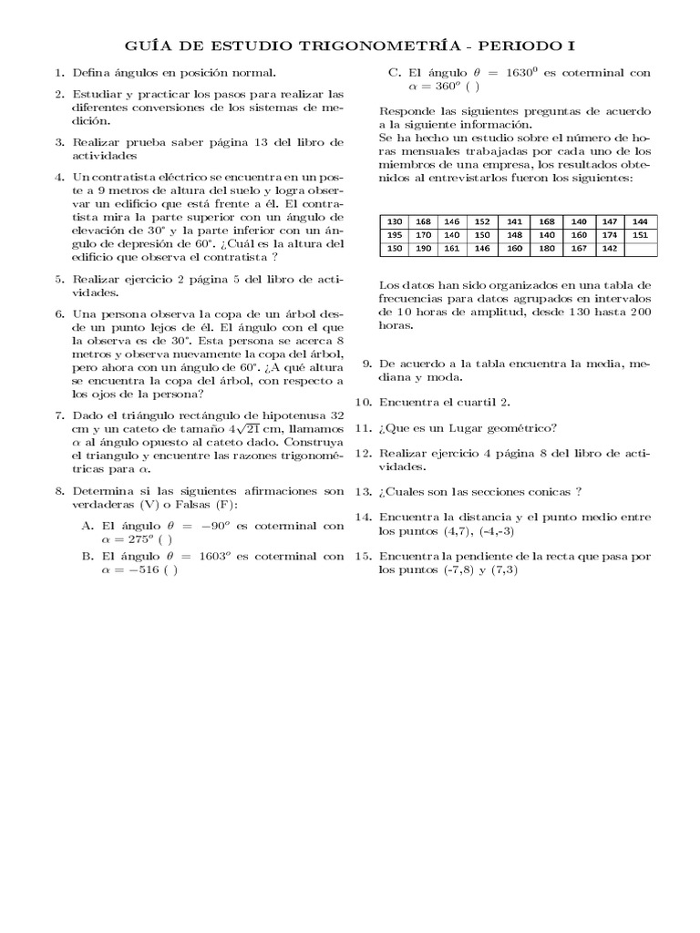 GUIA DE ESTUDIO | PDF | Triángulo | Geometría del plano euclidiano