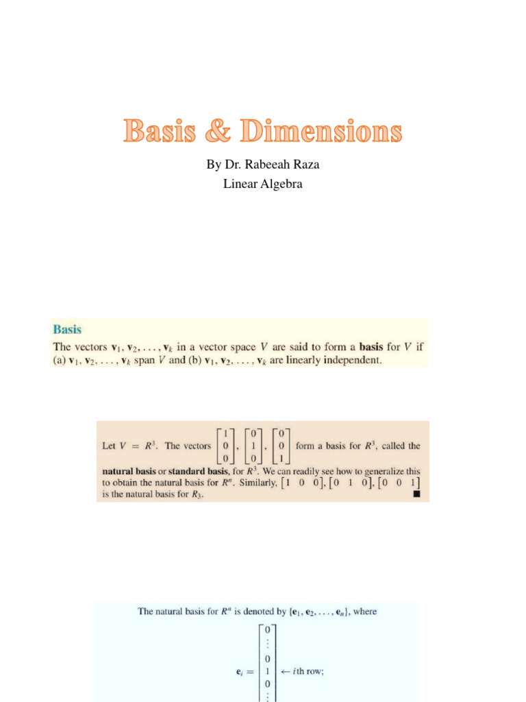 Basis & Dimensions | PDF | Language Arts & Discipline | Science ...