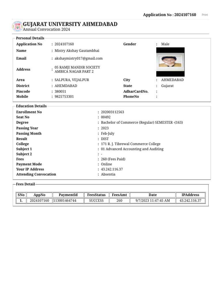 GU Convocation | PDF | Bachelor Of Science | Academic Degree