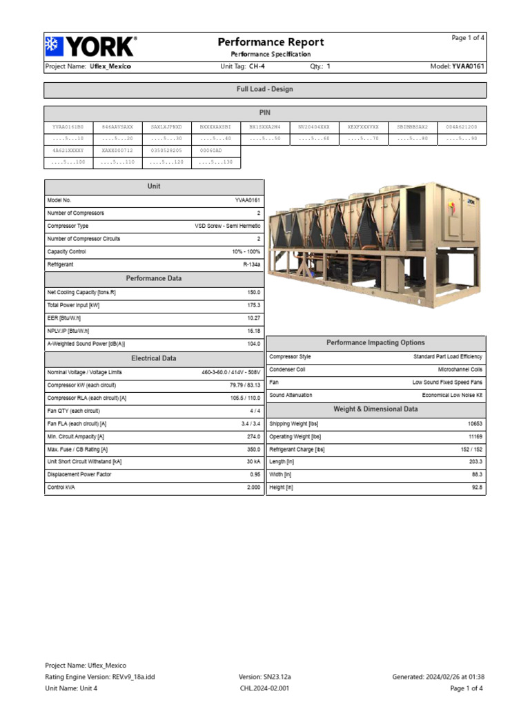 Selection Sheet Chiller | PDF | Heat Exchanger | Engineering Thermodynamics