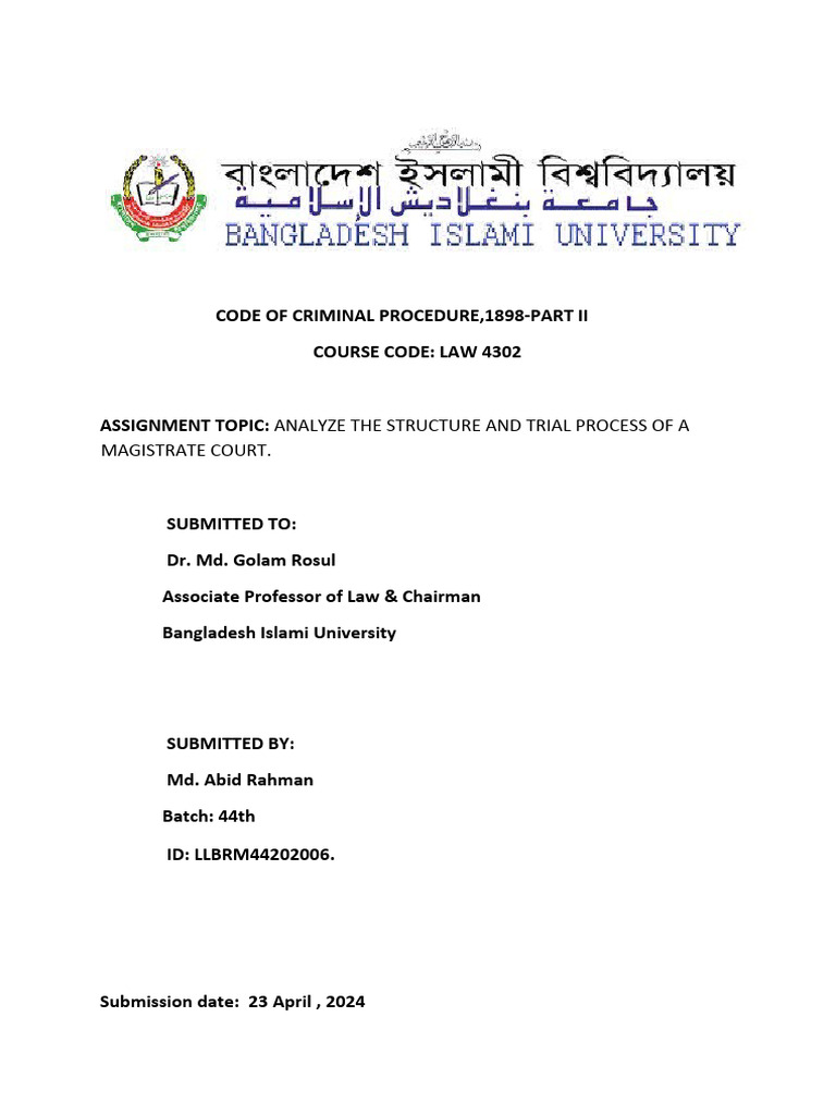 Golam Rosul Assignment . | PDF | Witness | Prosecutor Golam Rosul Assignment . | PDF | Witness | Prosecutor