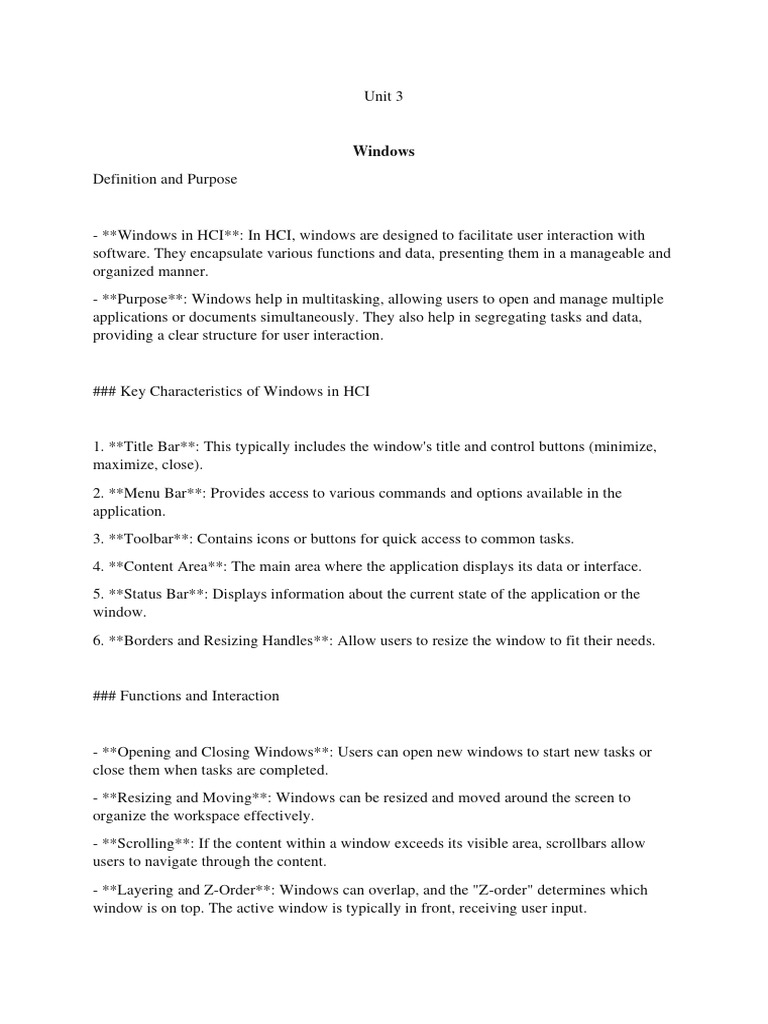 Unit 3 Pdf Window Computing Humancomputer Interaction 3516