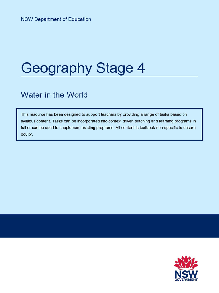 Stage 4 Geography: Water Resources Guide | PDF | Water Scarcity ...