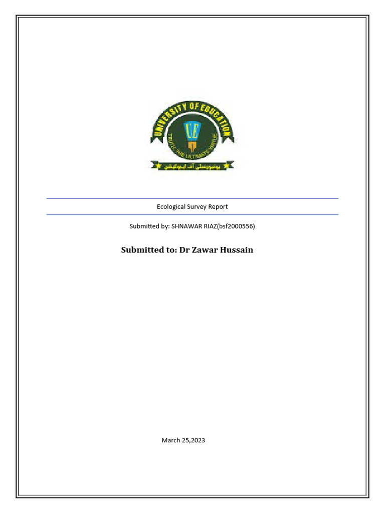 Ecological Report (bsf2000556) | PDF | Waste Management | Waste