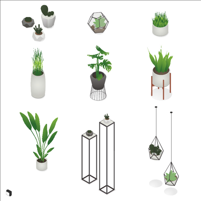 Axonometric Vegetation Plants | PDF