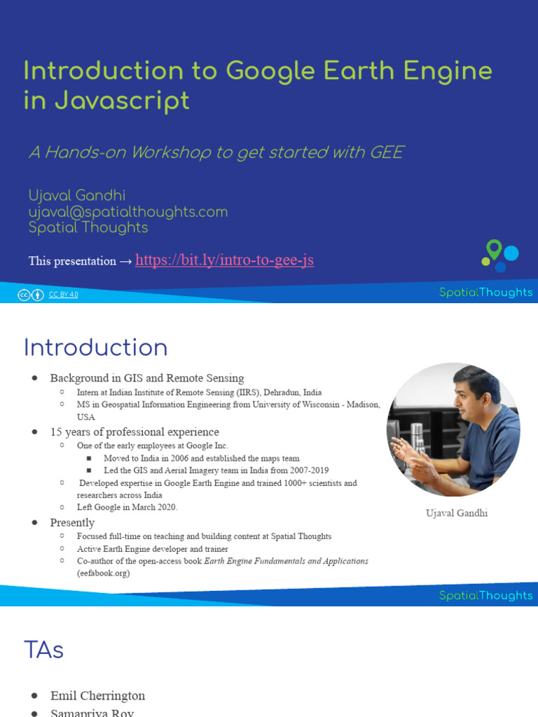 Introduction to GEE Workshop_Gandhi | Download Free PDF | Time Series | Geographic Information ...