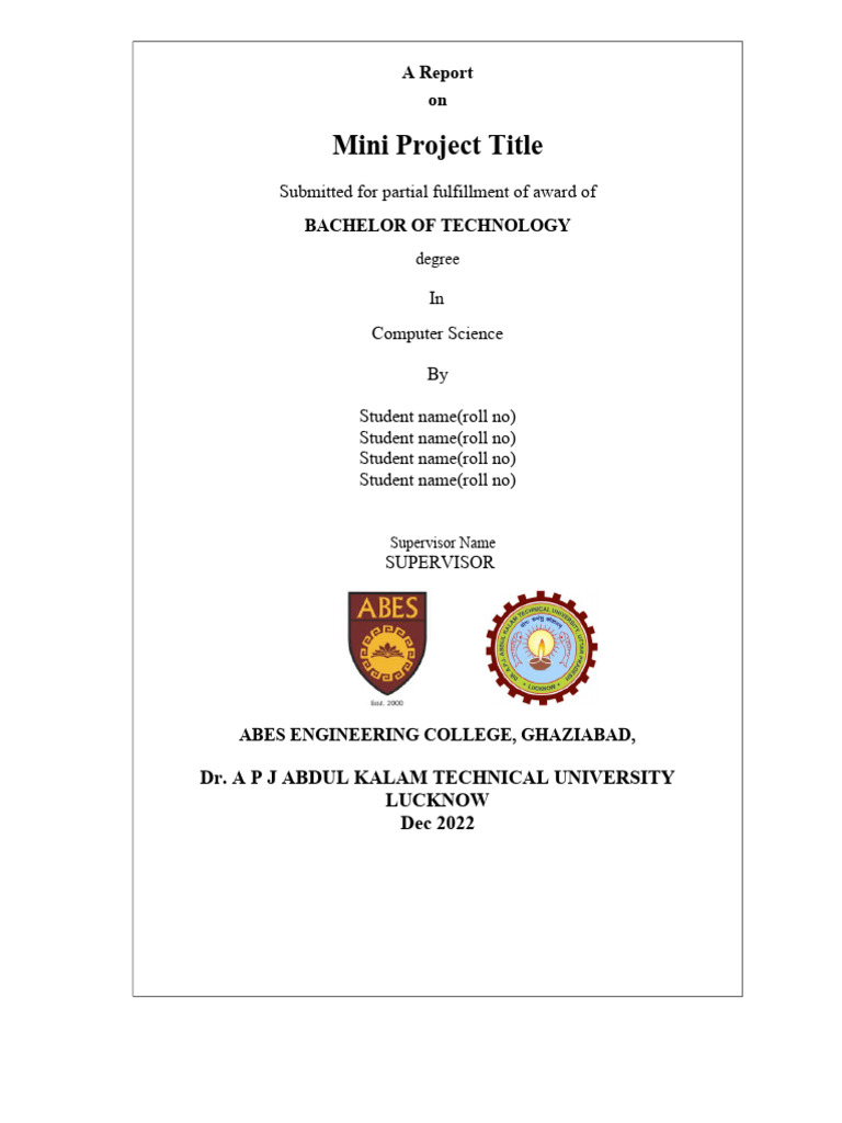 3rd Yr Project Report Format | PDF | Science