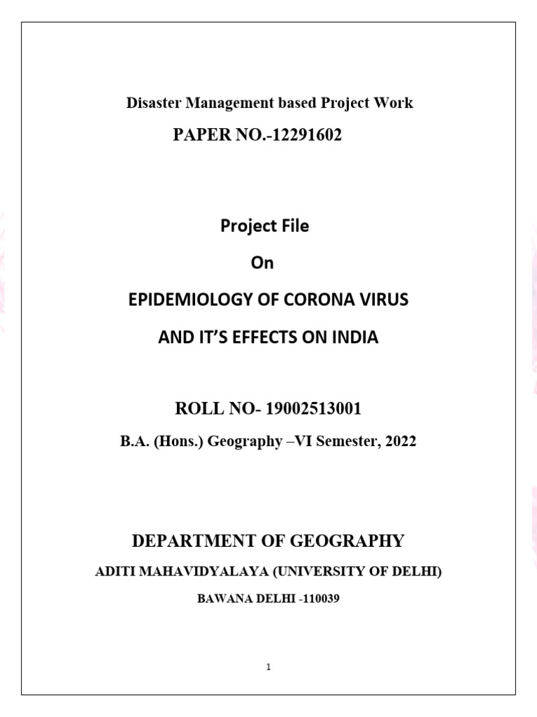 Disaster Management Based Project Work MEHAK 1902001 | Download Free PDF | Cost Of Living ...