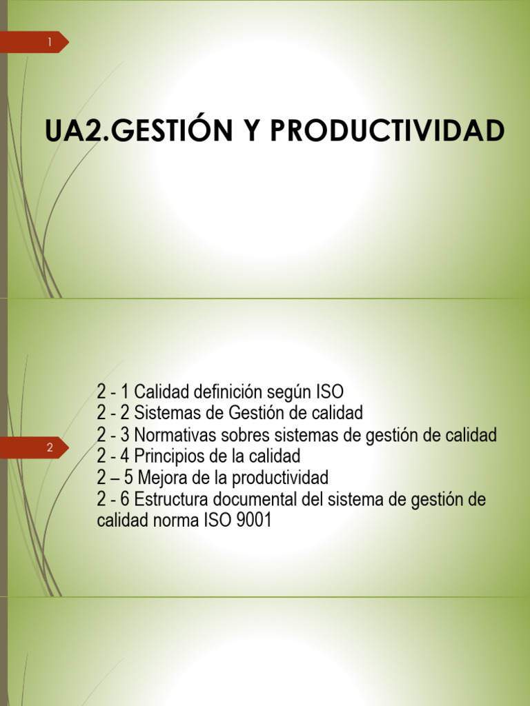 ok-UA2-ABRIL 2024 | PDF | Calidad (comercial) | Gestión de la calidad