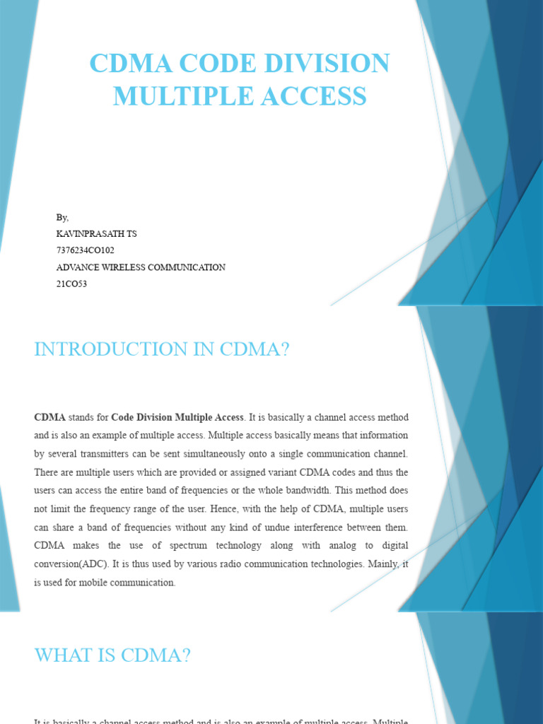 CDMA for Wireless Communication Experts | PDF | Channel Access Method | Modulation