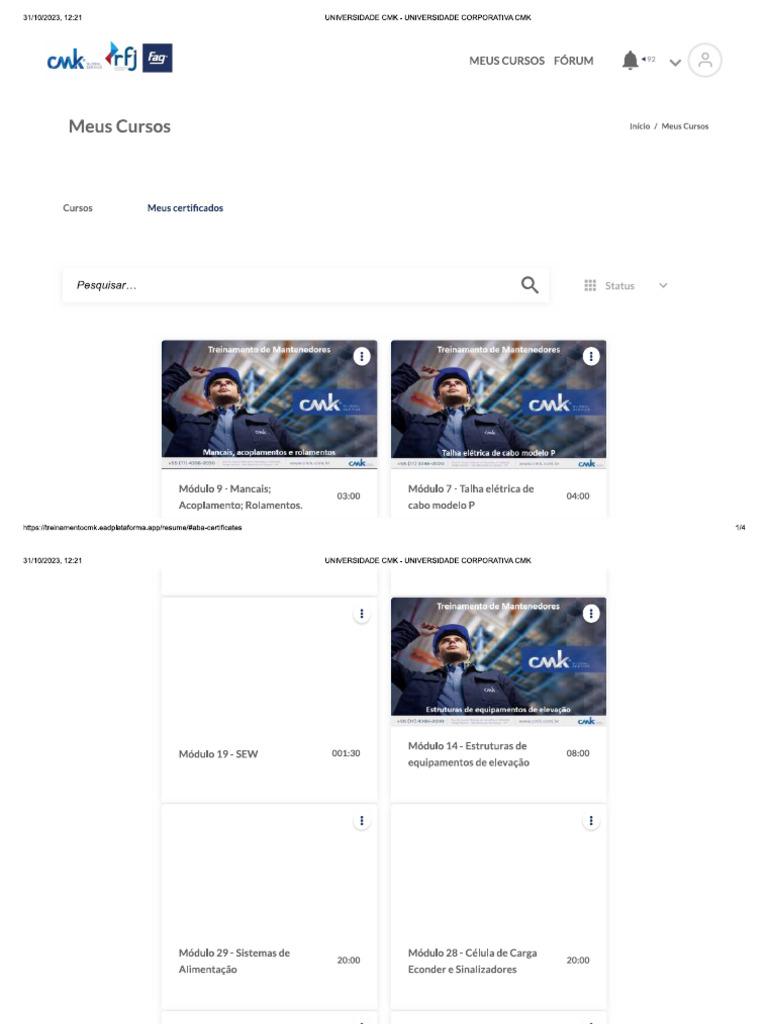 Universidade CMK - Certificados | PDF